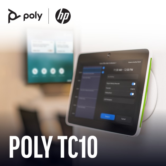POLY TC10 - 10" funda- og bókunarskjár (svartur rammi)